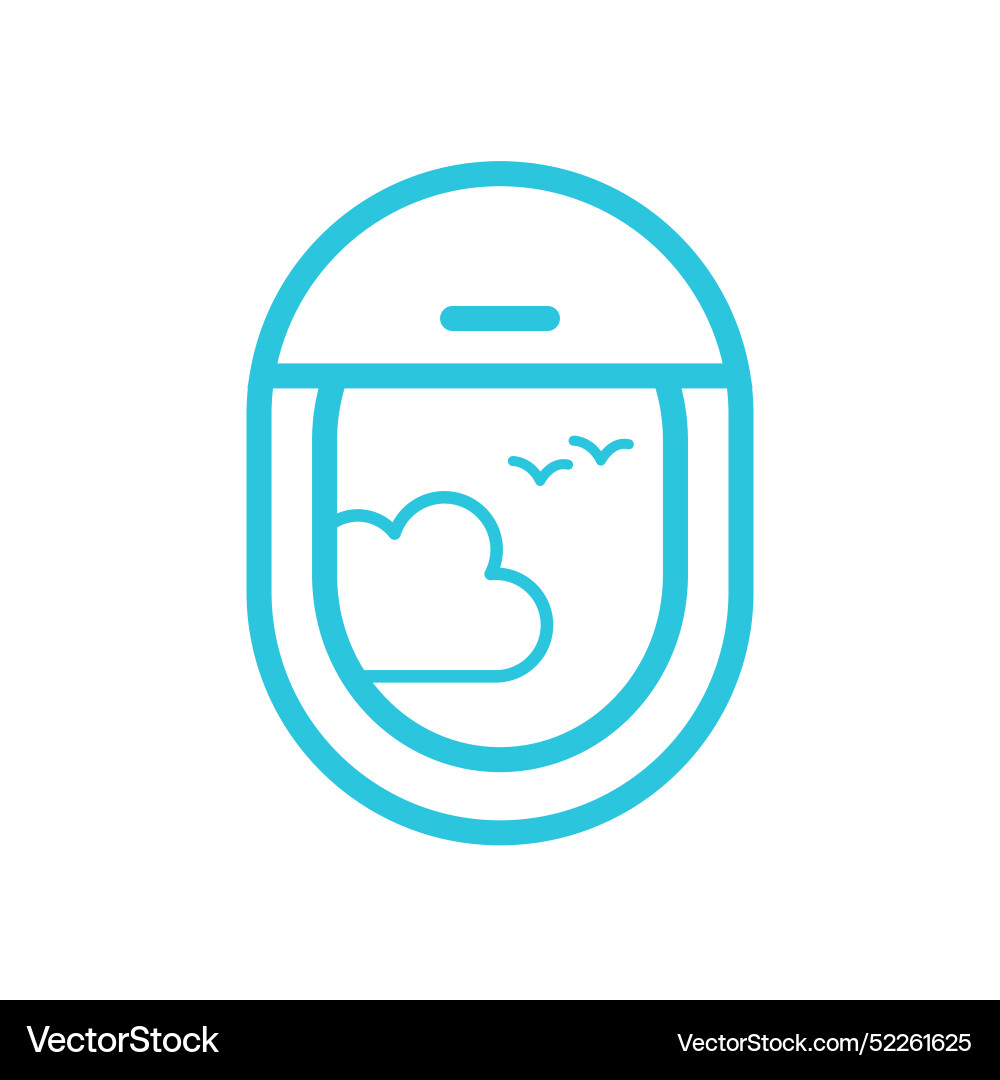 View trough plane window icon isolated on white Vector Image