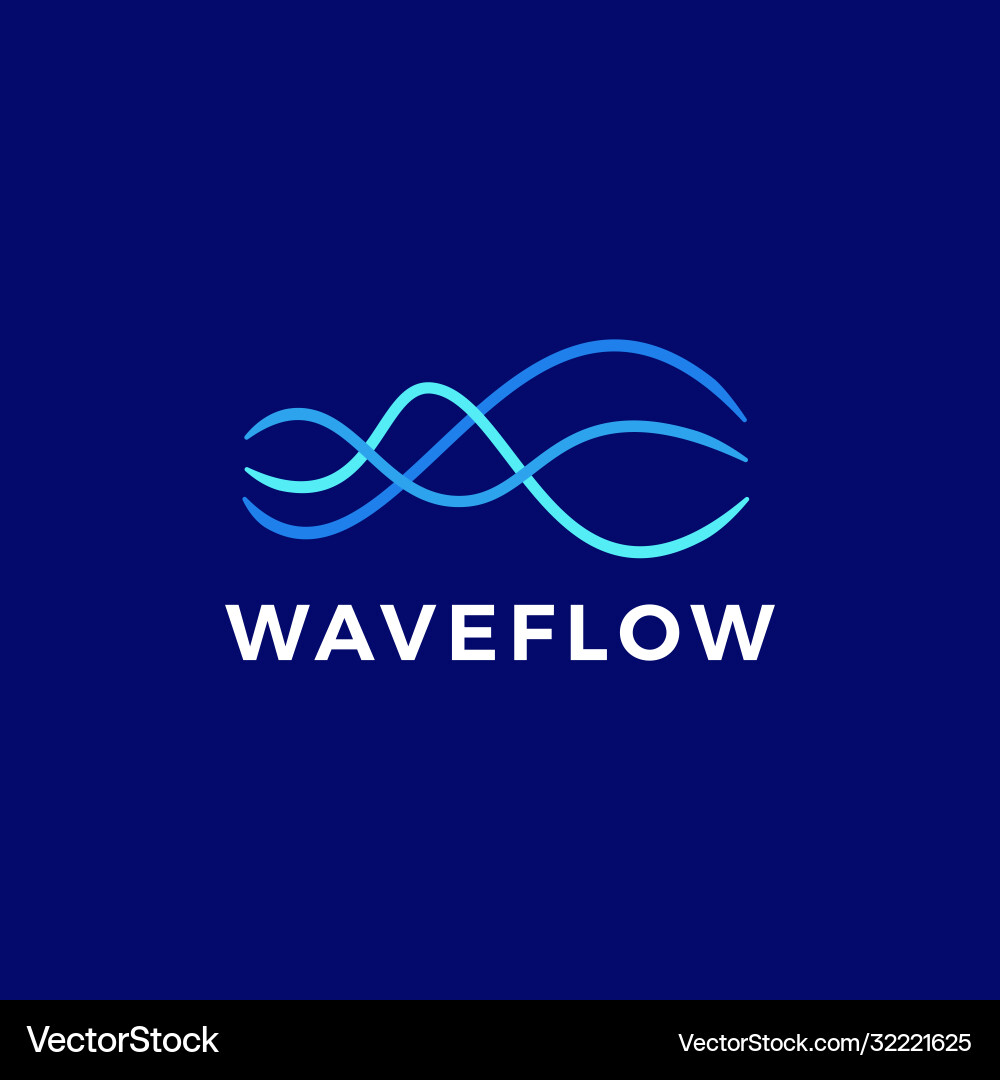 Wave flow stream logo icon Royalty Free Vector Image