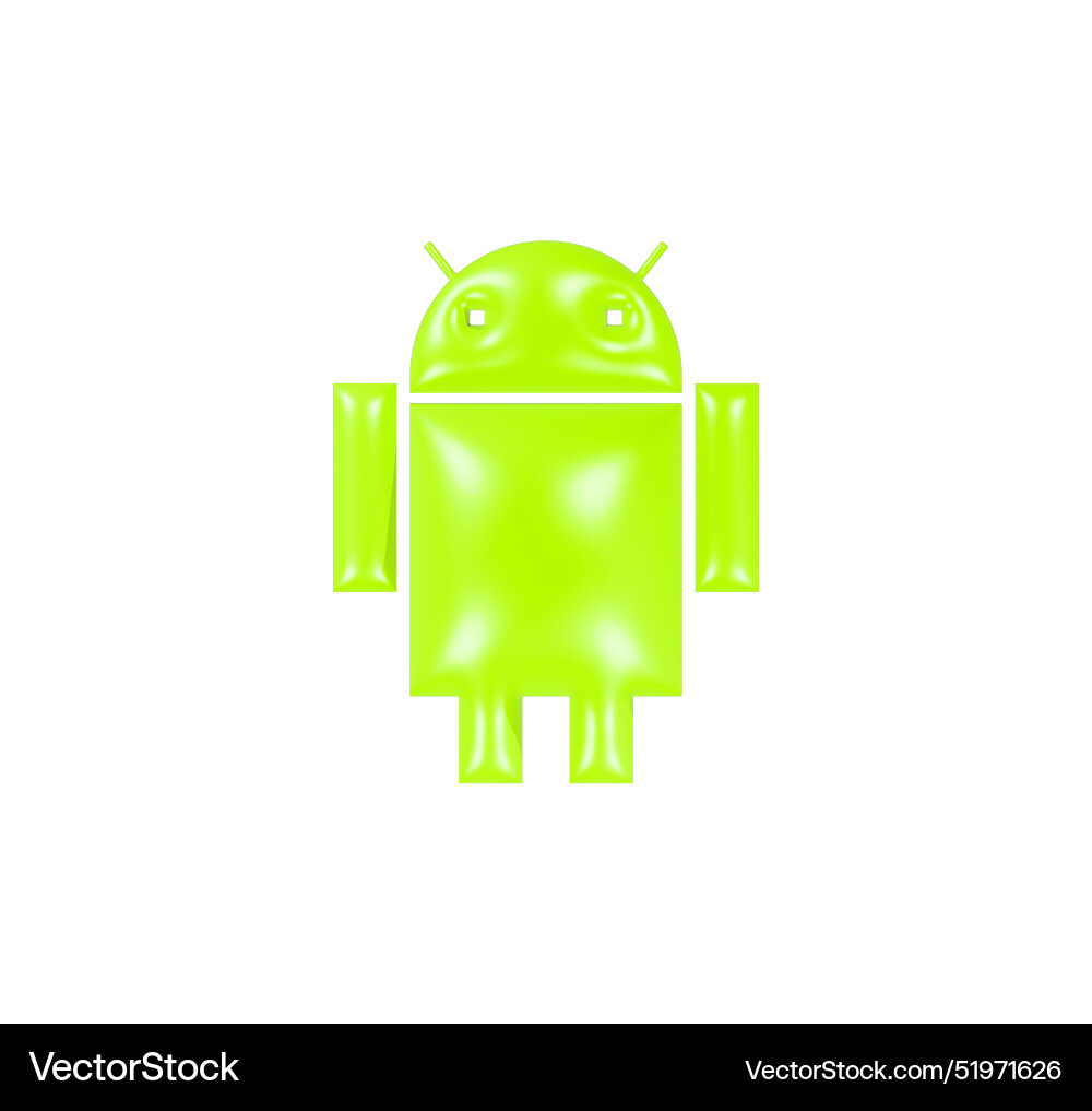 3d green android icon Royalty Free Vector Image