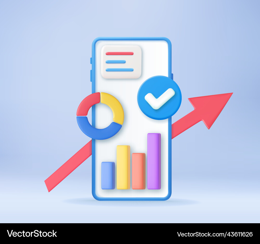3d seo optimization stock trading Royalty Free Vector Image