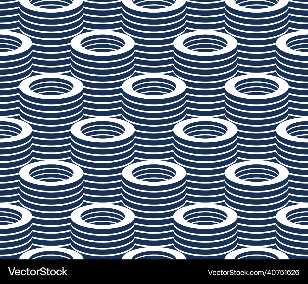 3d tubes optical seamless pattern repeat tiling Vector Image