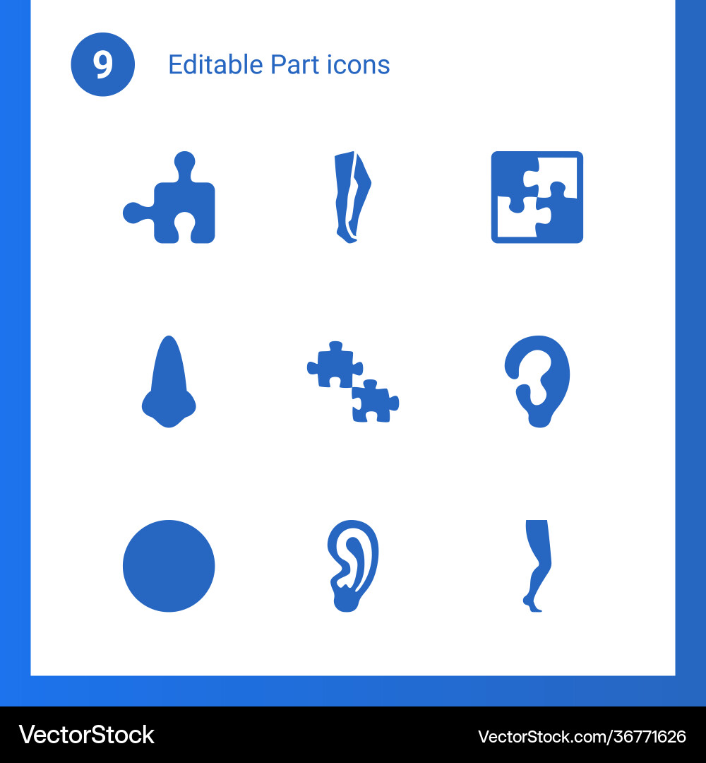9 part icons Royalty Free Vector Image - VectorStock