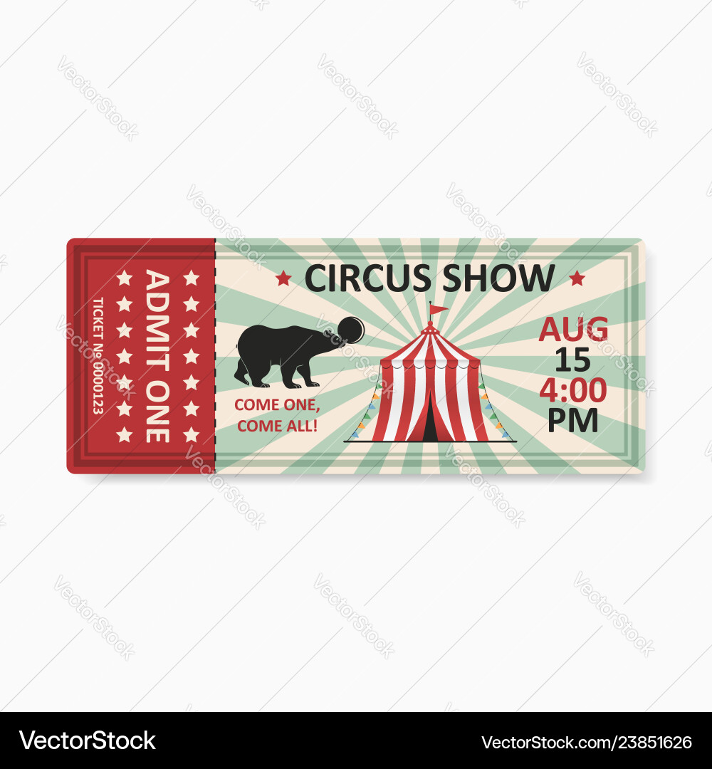 Circus ticket Royalty Free Vector Image - VectorStock