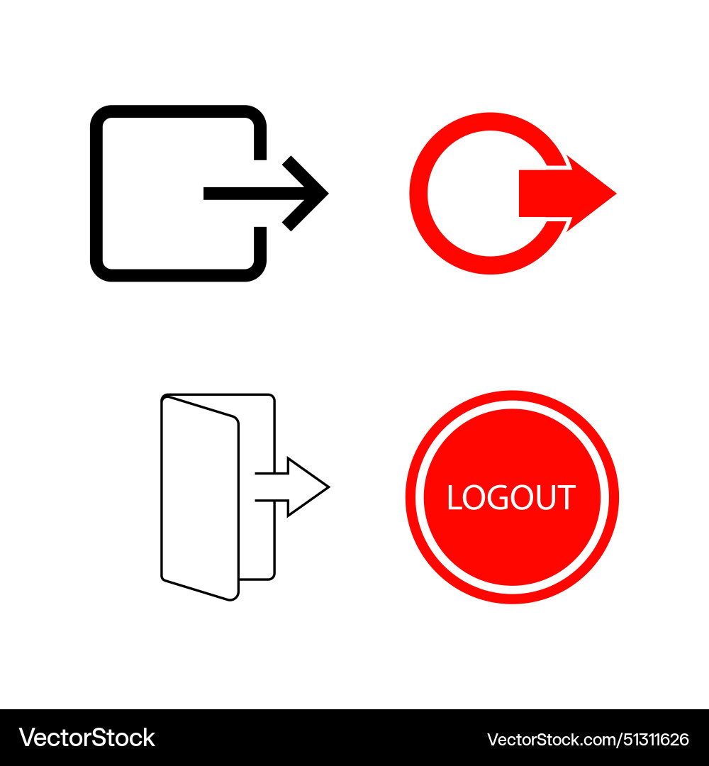 Computer icon logout Royalty Free Vector Image
