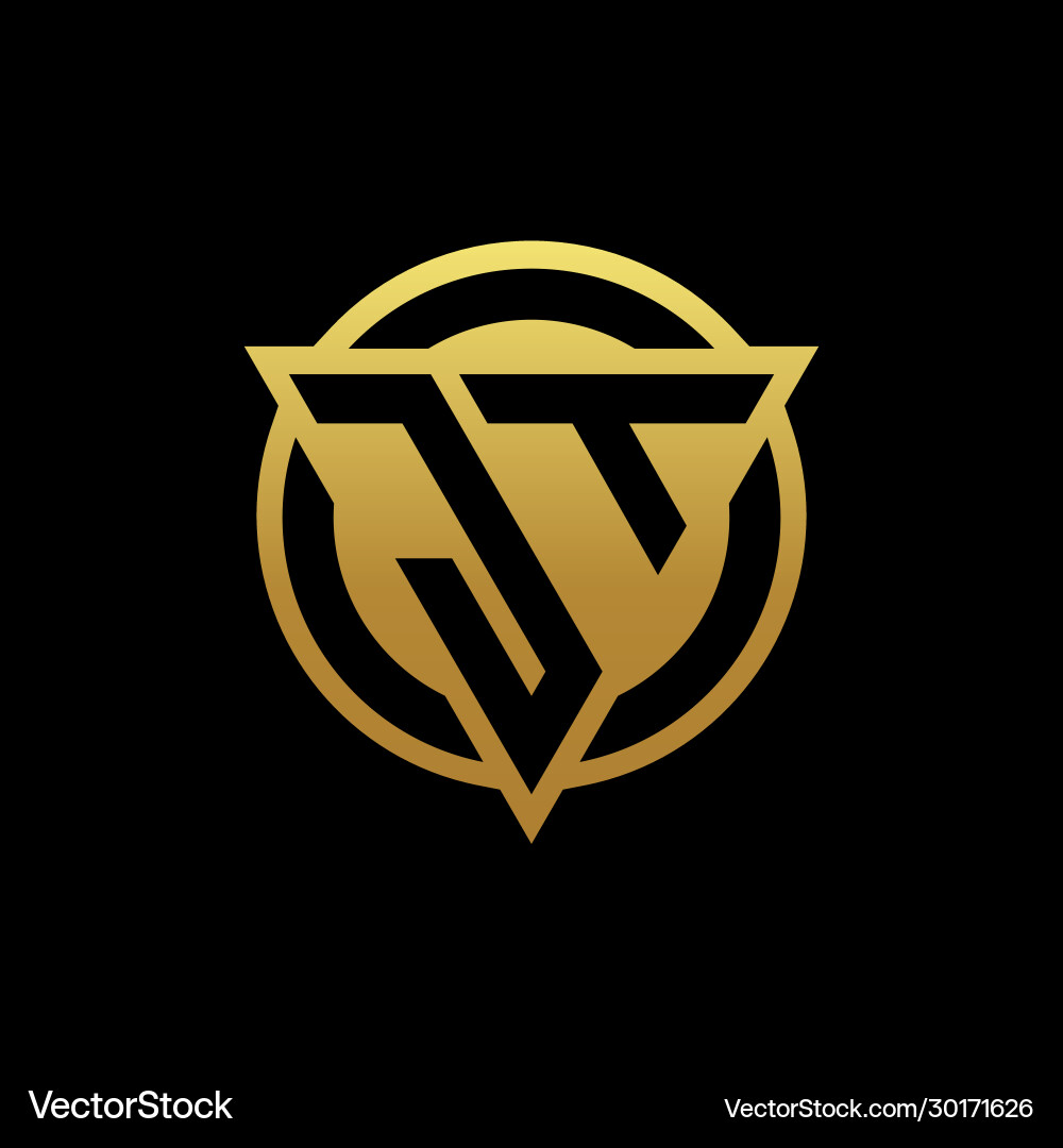 Jt logo monogram with triangle shape and circle Vector Image