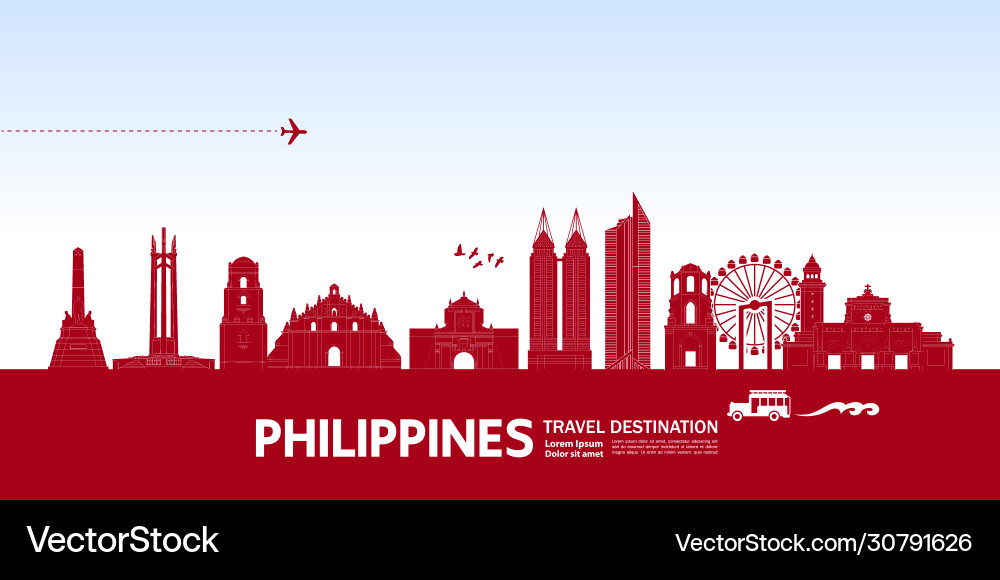 Philippines travel destination Royalty Free Vector Image