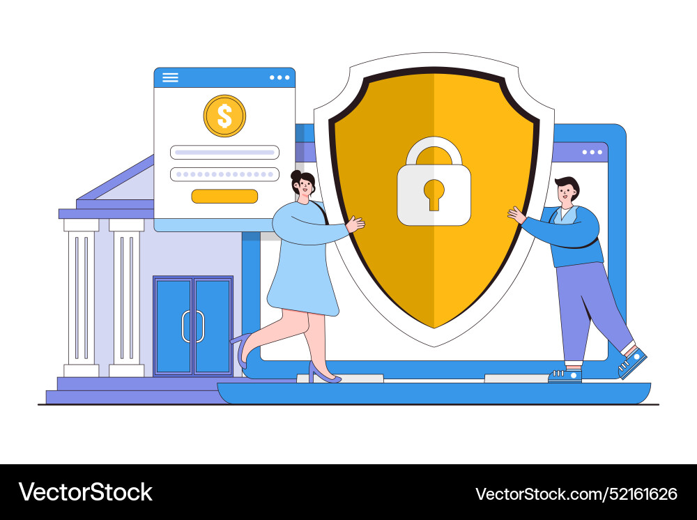 Protection funds from electronic banking system Vector Image