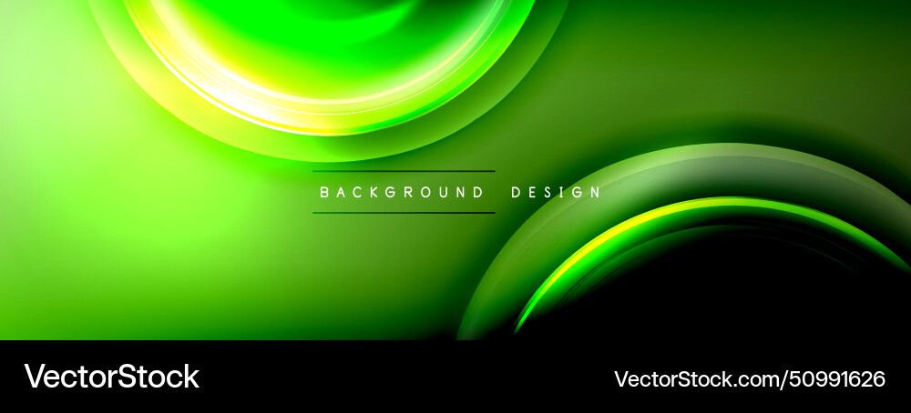 Vibrant green background with glowing circles Vector Image