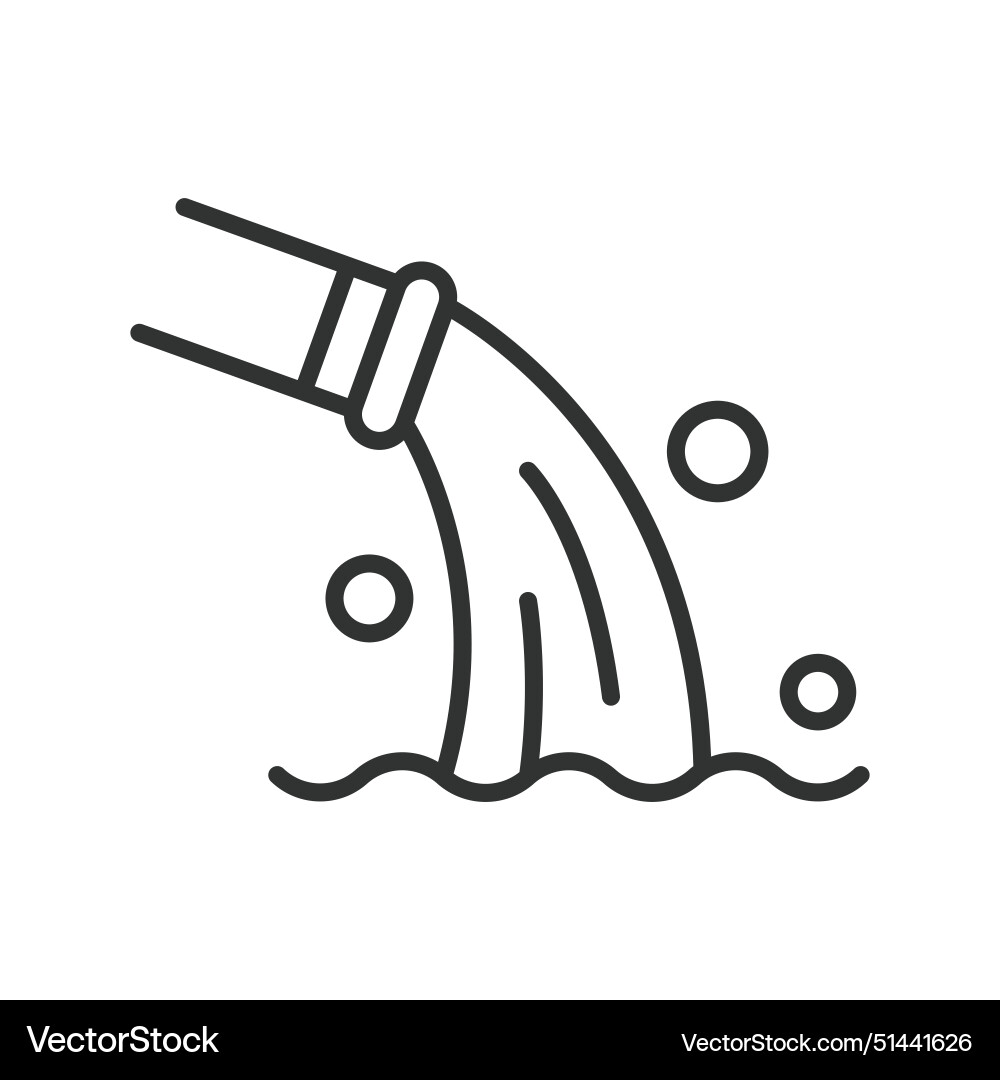 Waste water discharge pipe in line design Vector Image