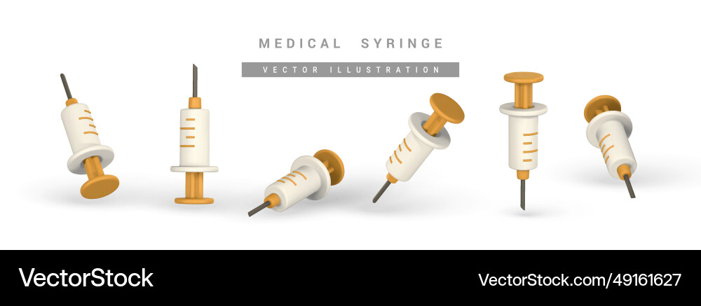 3D Disposable Syringe Model Royalty Free Vector Image