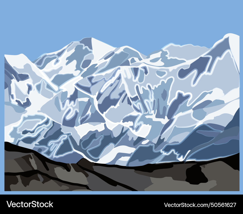 A beautiful mountain landscape Royalty Free Vector Image