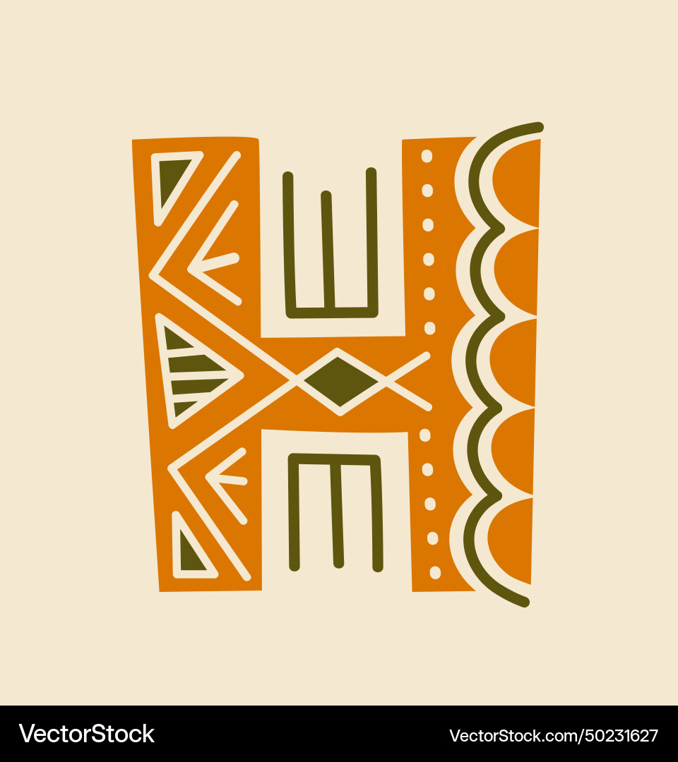 African font letter concept Royalty Free Vector Image