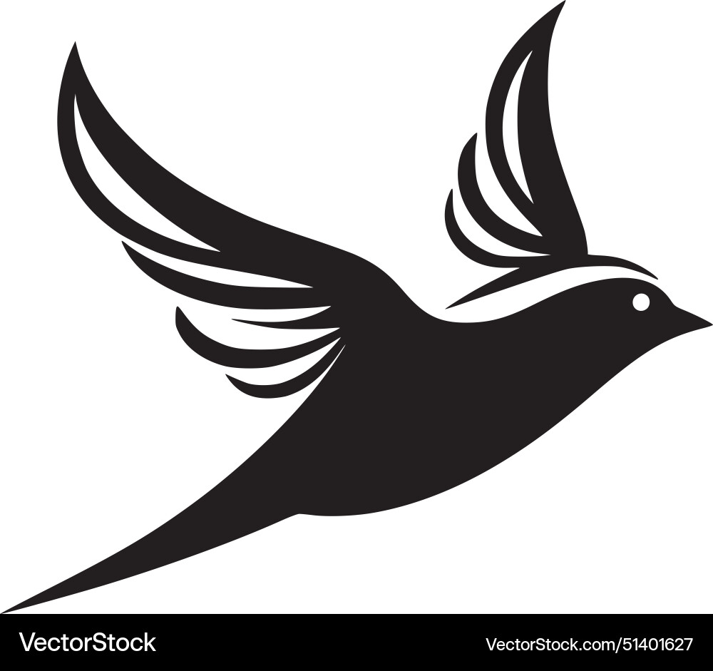 Bird - black and white isolated icon Royalty Free Vector