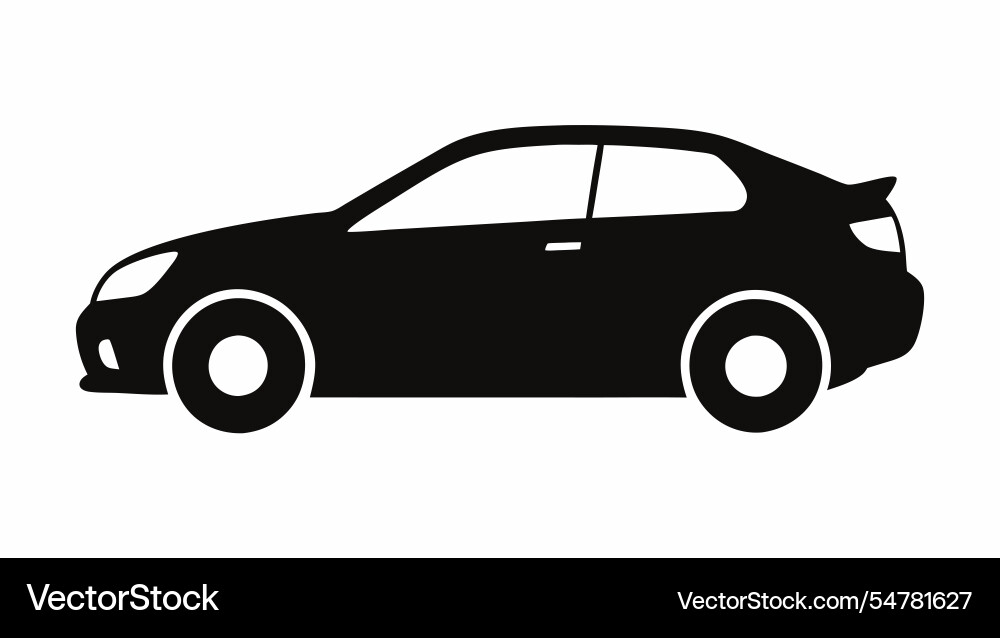 Black car silhouette side view Royalty Free Vector Image