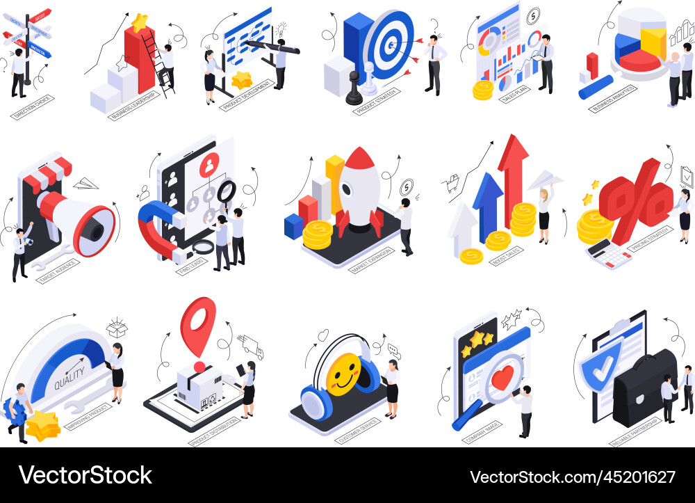 Business Growth Strategy Compositions Royalty Free Vector