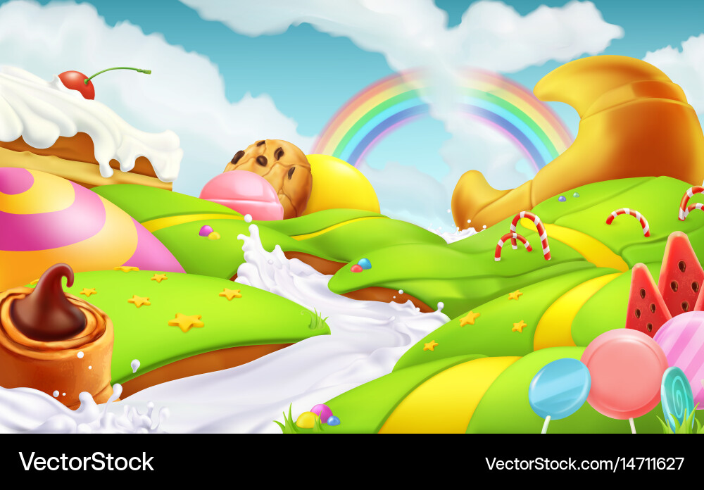 Rainbow Candy Landscape Backgrounds Vector Images (over 210)