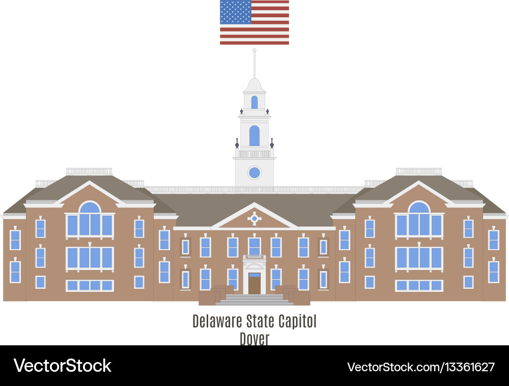 Delaware state capitol Royalty Free Vector Image