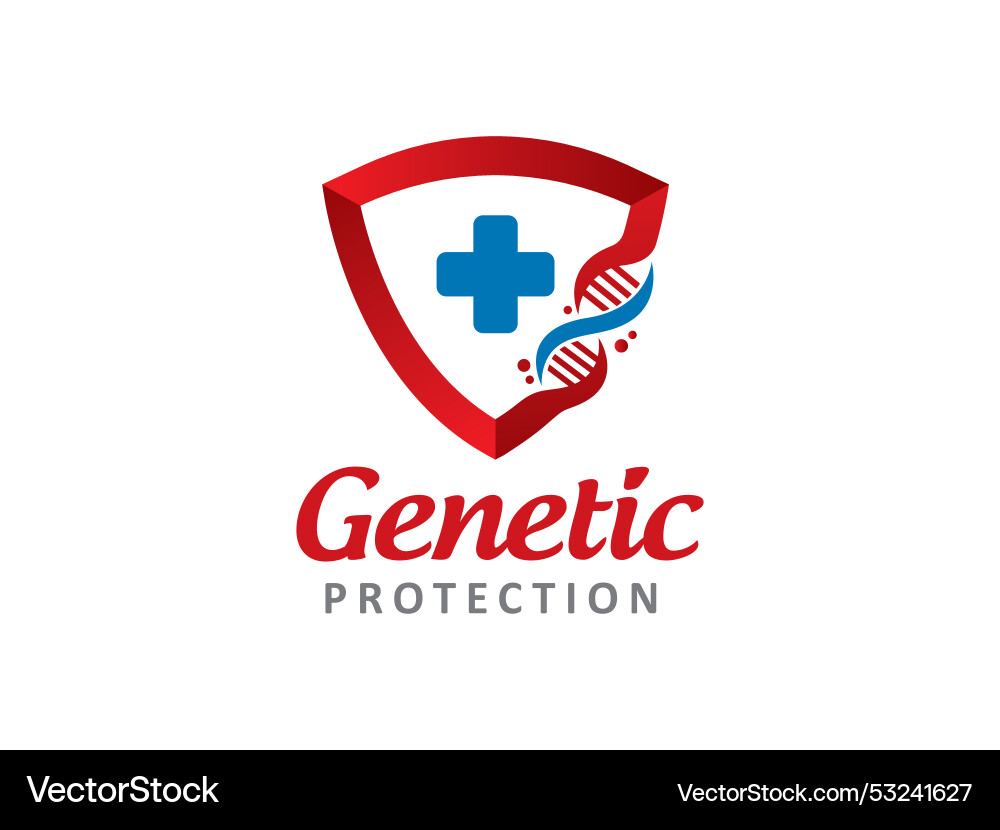 Dna protection logo symbol or icon template Vector Image