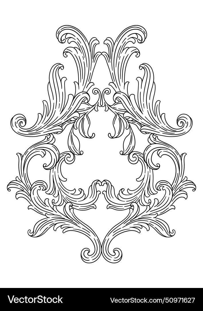 Floral element in baroque style decorative Vector Image