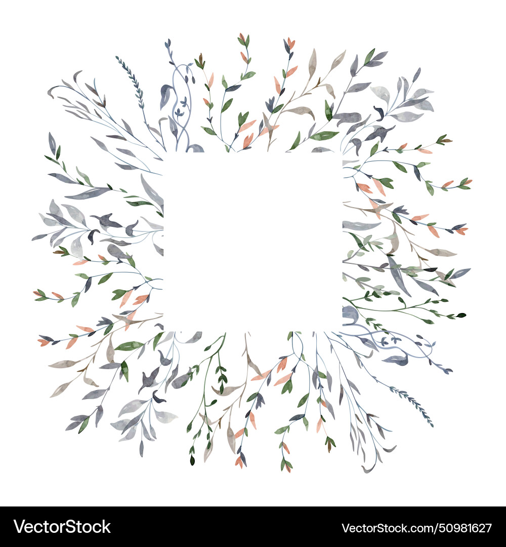 Frame with leaves Royalty Free Vector Image - VectorStock