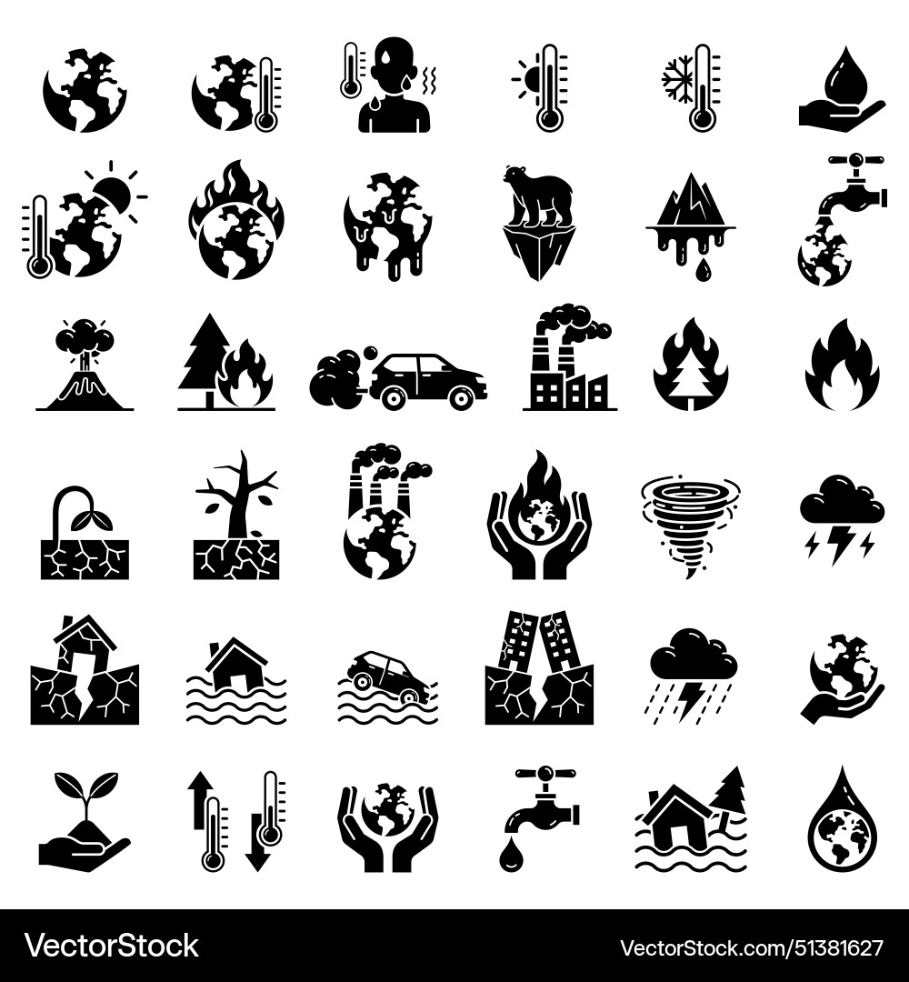 Global warming environment symbol icon Royalty Free Vector