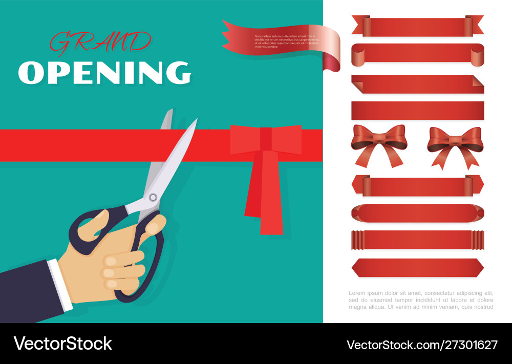Grand opening ceremony concept Royalty Free Vector Image