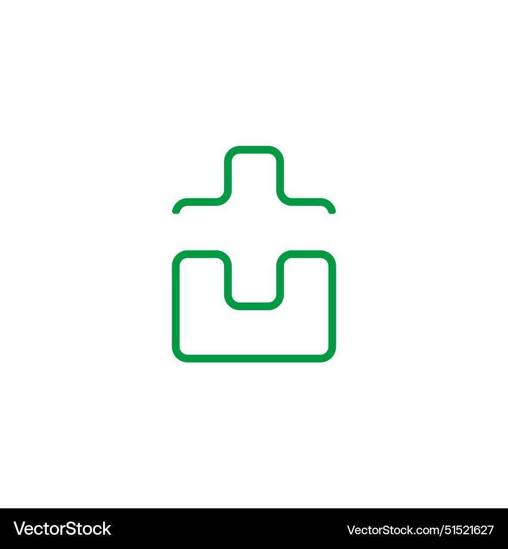 Green medical first aid kit linear logo Royalty Free Vector