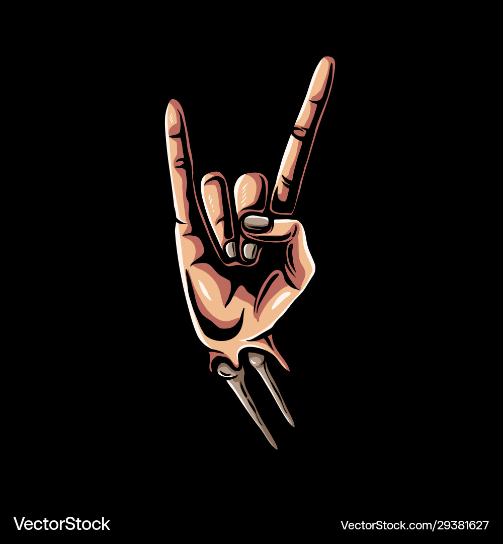 Rock hand sign Royalty Free Vector Image - VectorStock