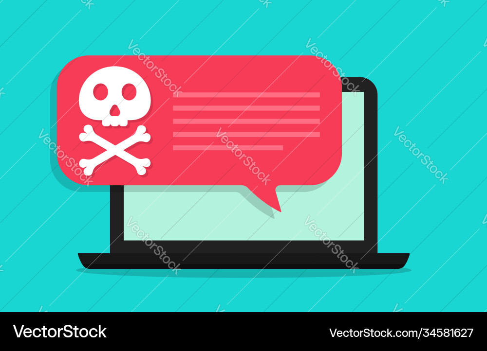 Spam scam virus on computer alert about malware Vector Image