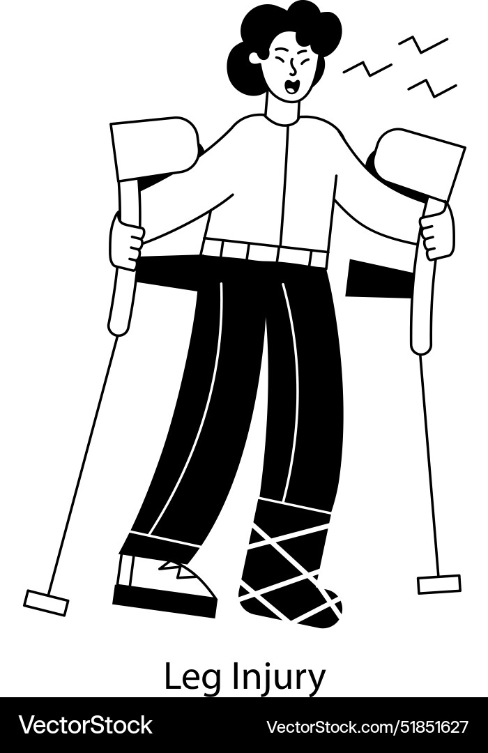 Weba linear mini of leg injury Royalty Free Vector Image
