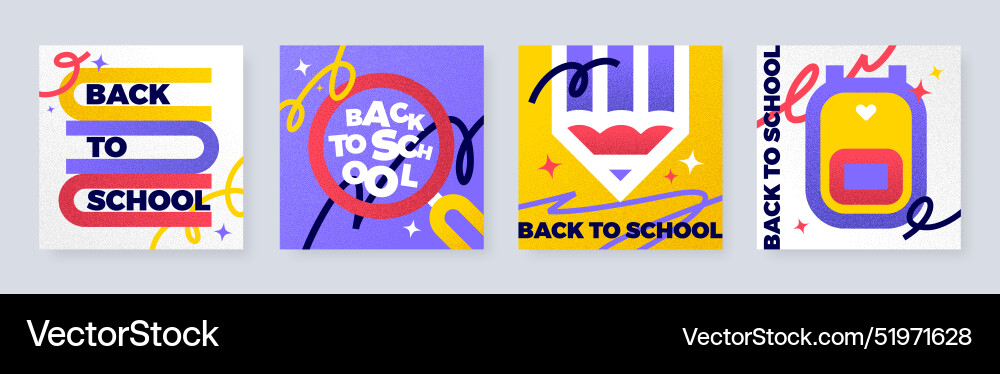 Back to school banner set Royalty Free Vector Image