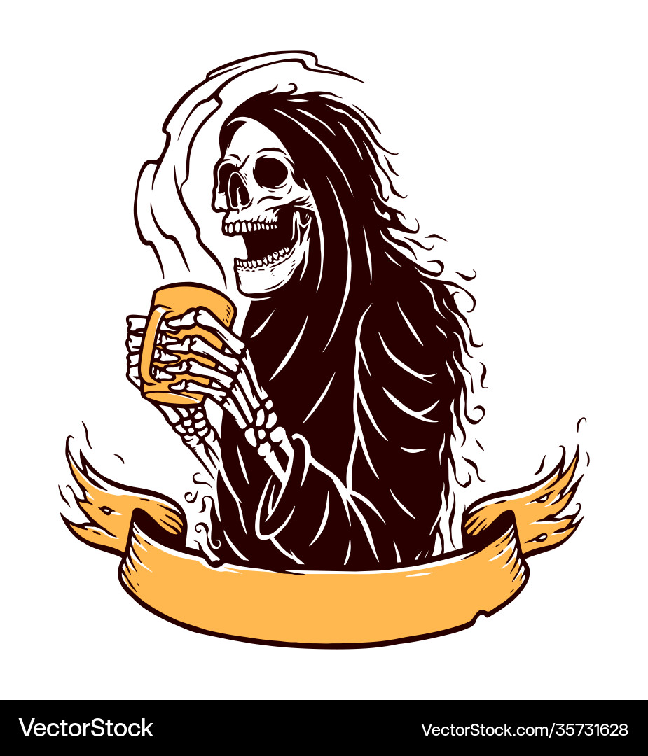 Skull Drink Coffee Vector Images (over 590)