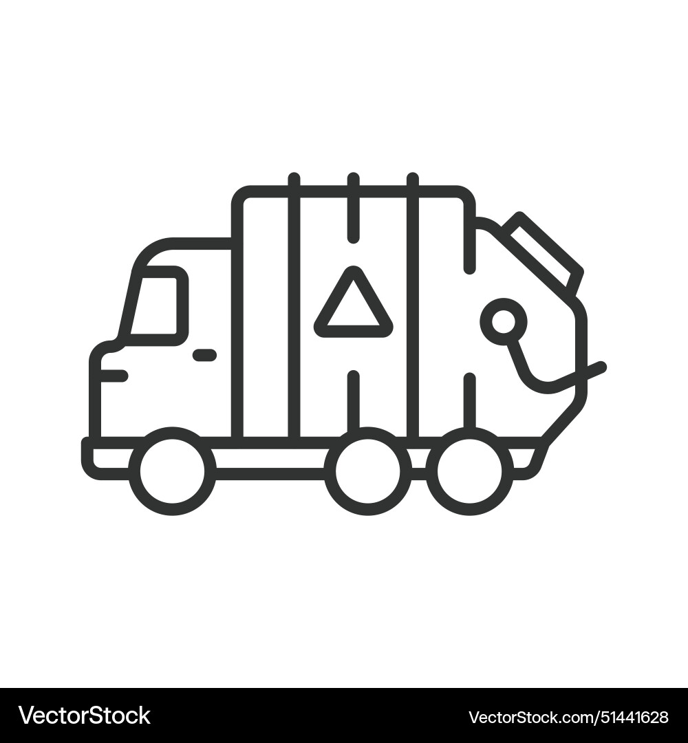 Garbage truck in line design waste Royalty Free Vector Image