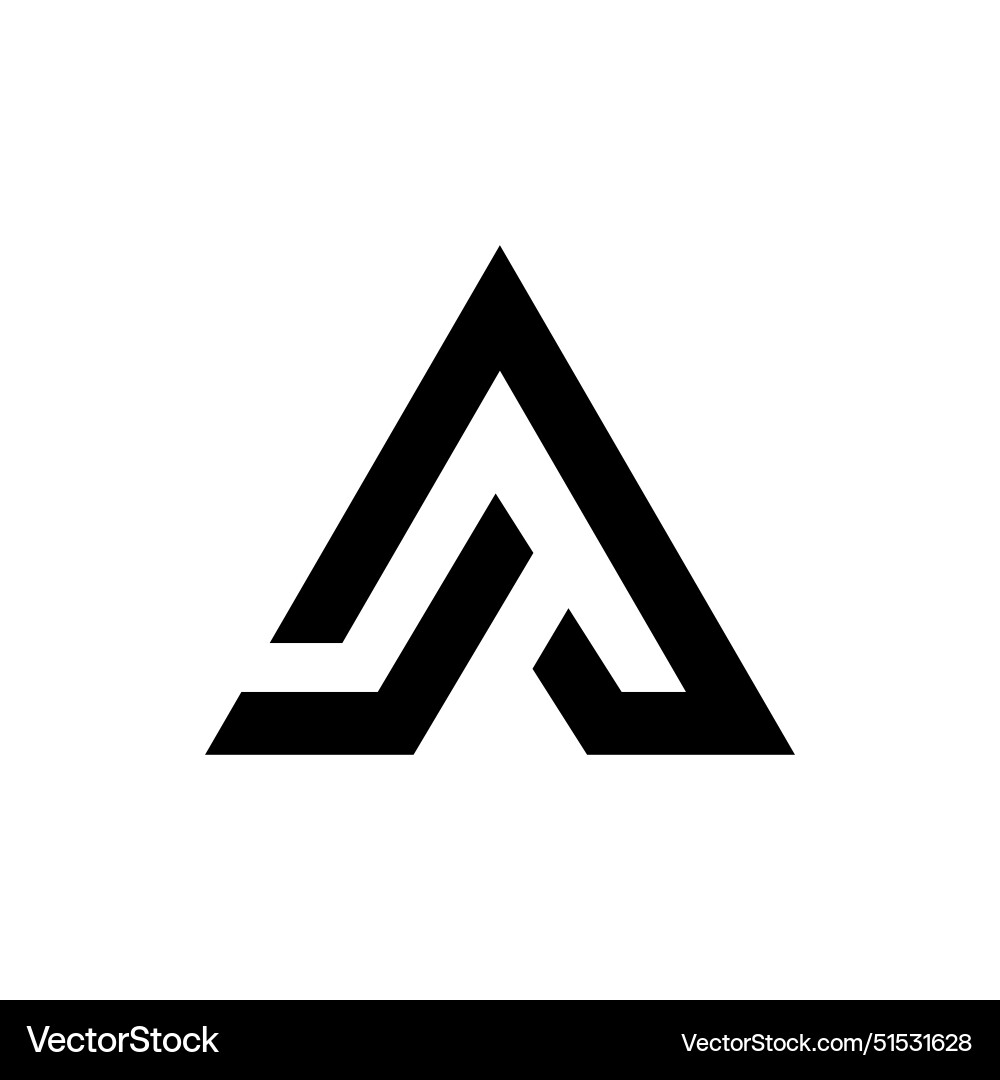Letter ja or aj triangle shape modern logo Vector Image