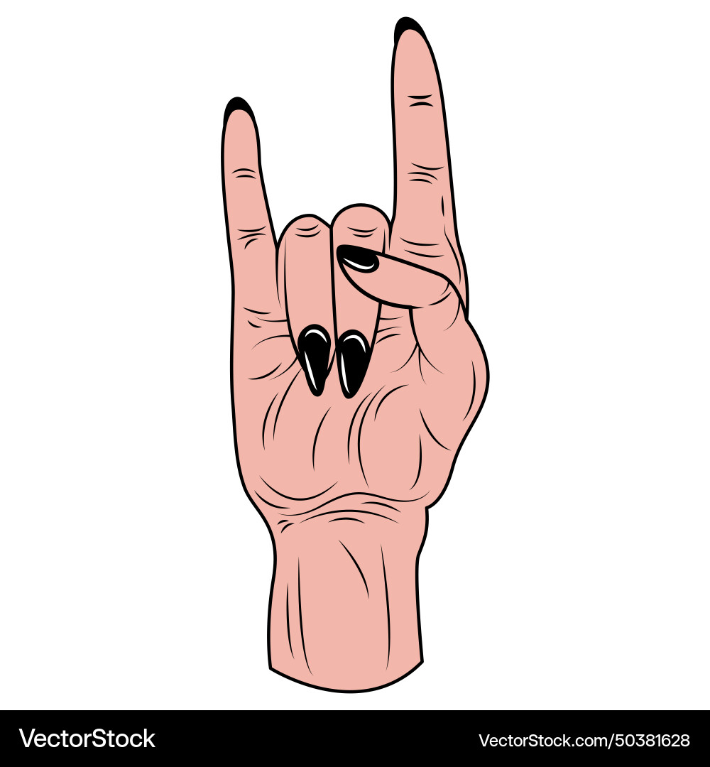Metal or rock hand symbol Royalty Free Vector Image