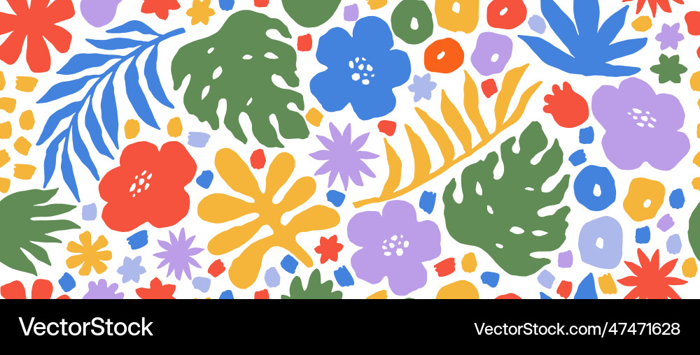 Seamless pattern with hand drawn abstract plants Vector Image