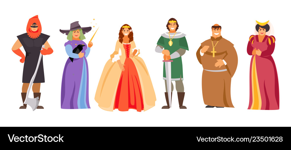 Set of royal characters Royalty Free Vector Image