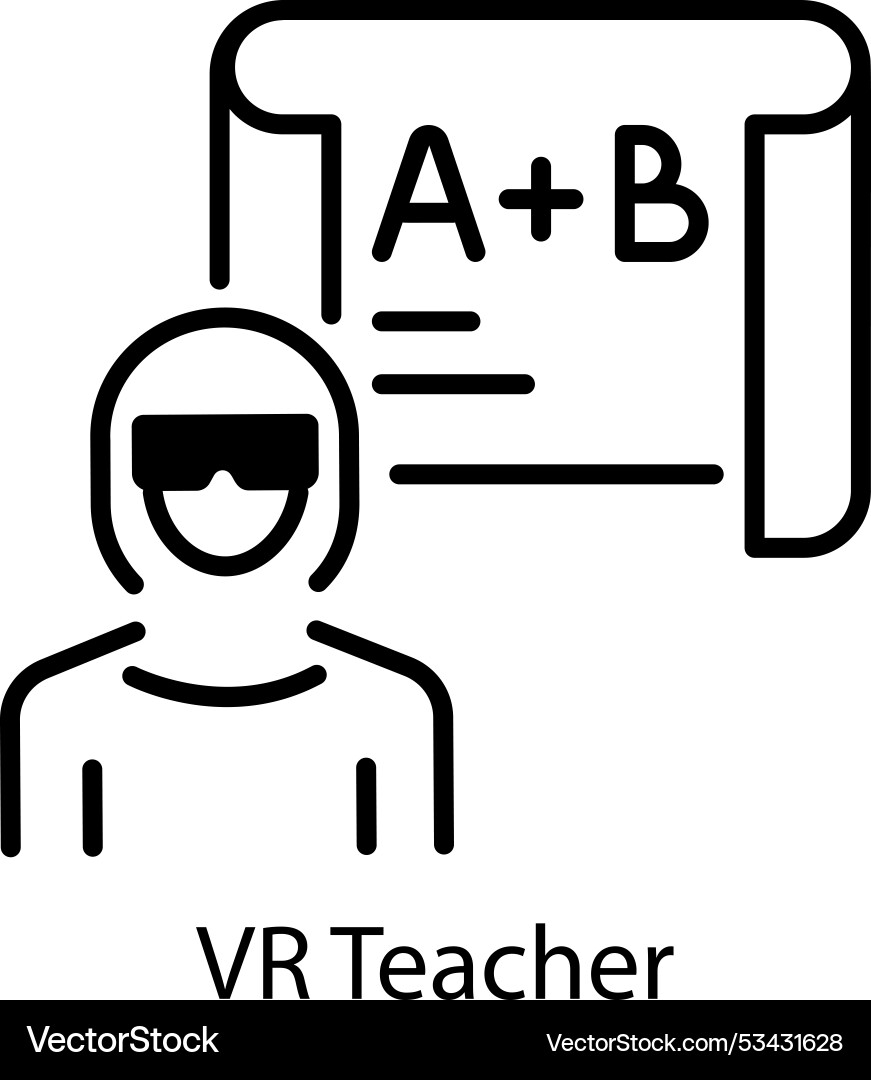 Vr teacher Royalty Free Vector Image - VectorStock