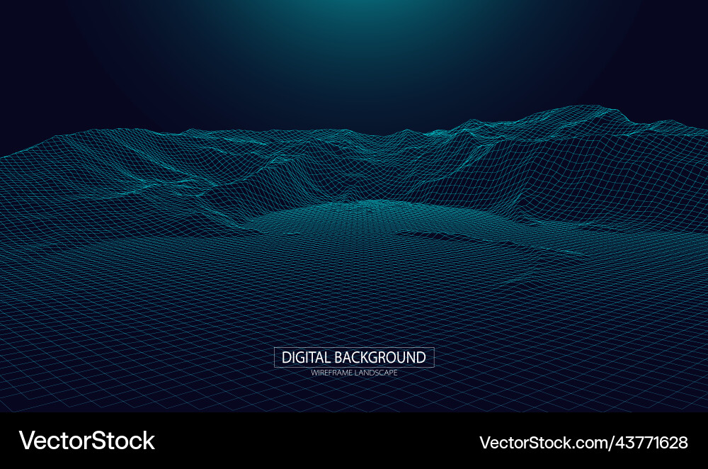 Wireframe Landscape Background Royalty Free Vector Image