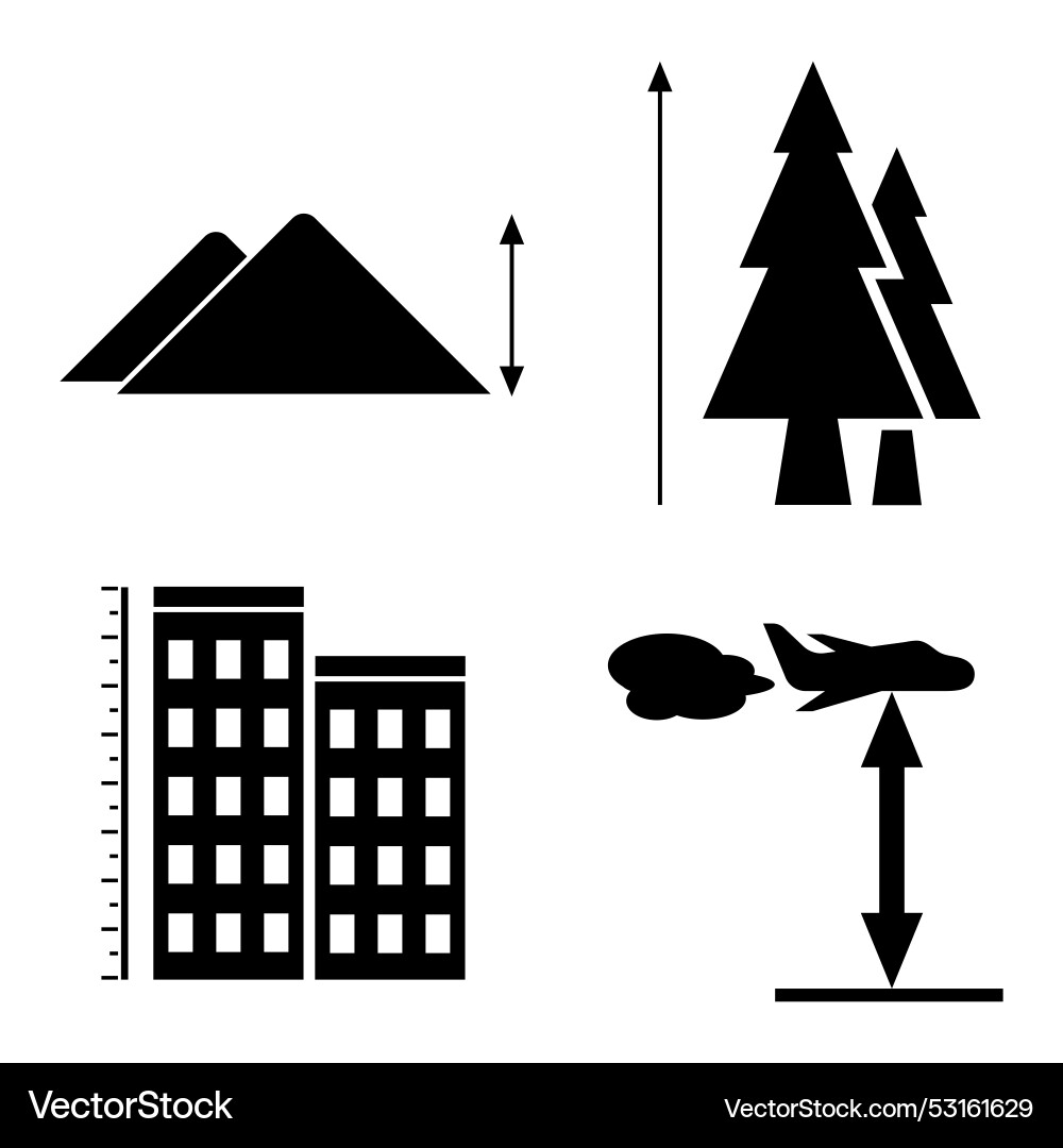 Altitude icon height symbol Royalty Free Vector Image