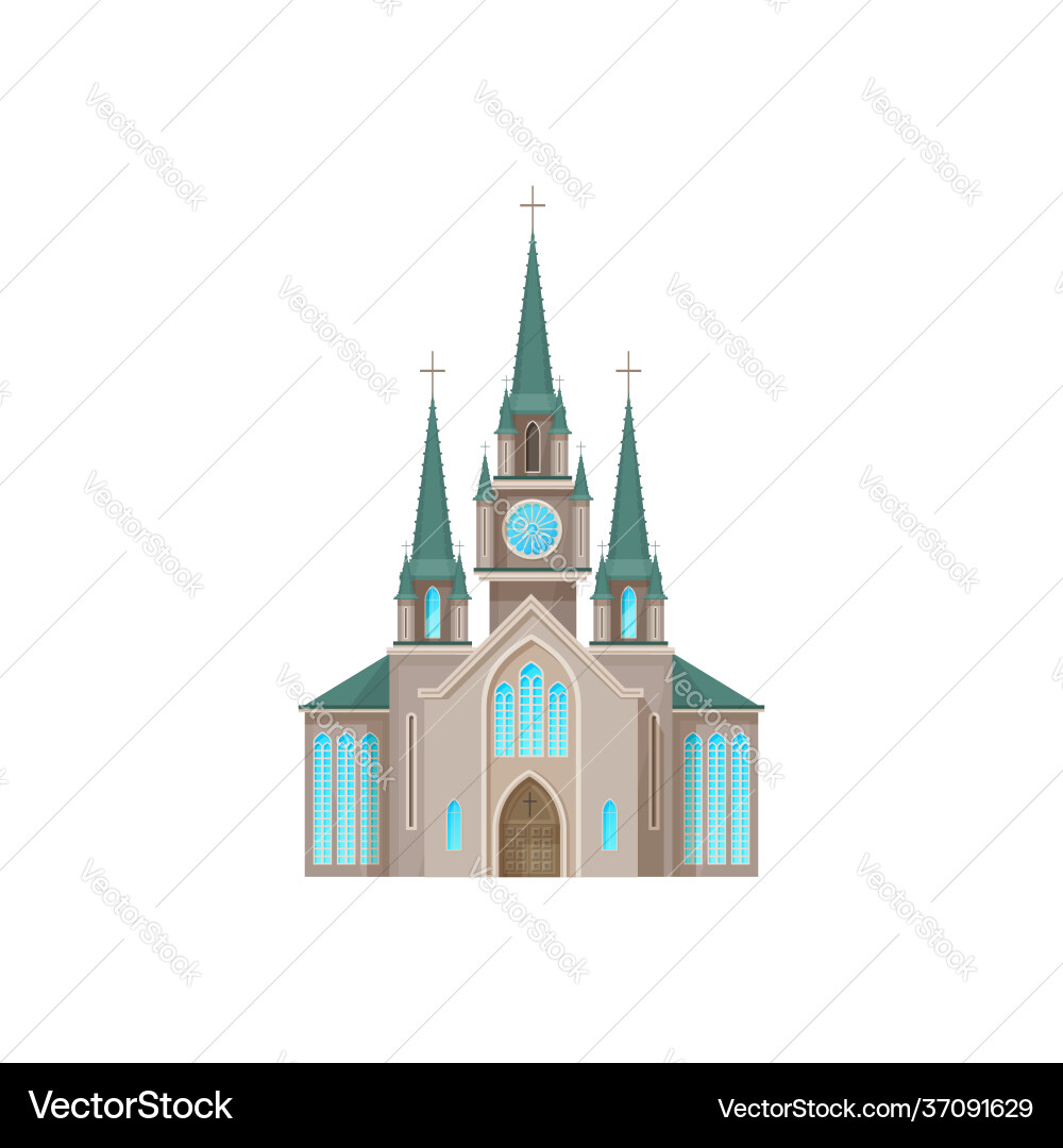 Catholic church building architecture icon Vector Image
