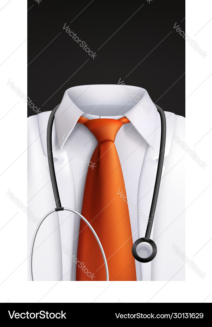 Doctors suit white color Royalty Free Vector Image