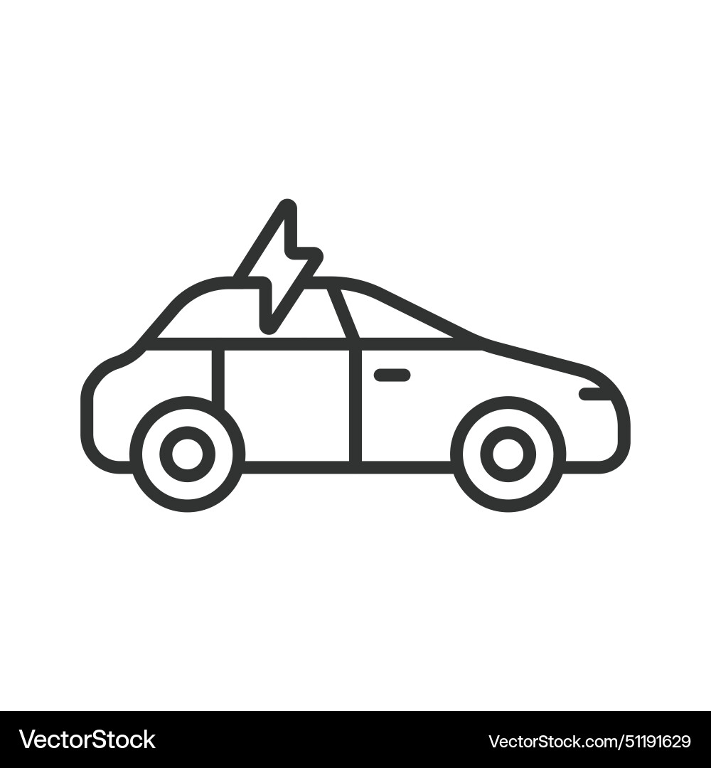 Electric car in line design ev Royalty Free Vector Image