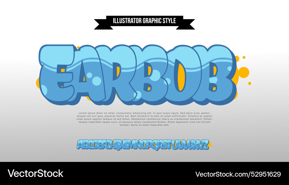 Gradient color graffiti style font Royalty Free Vector Image