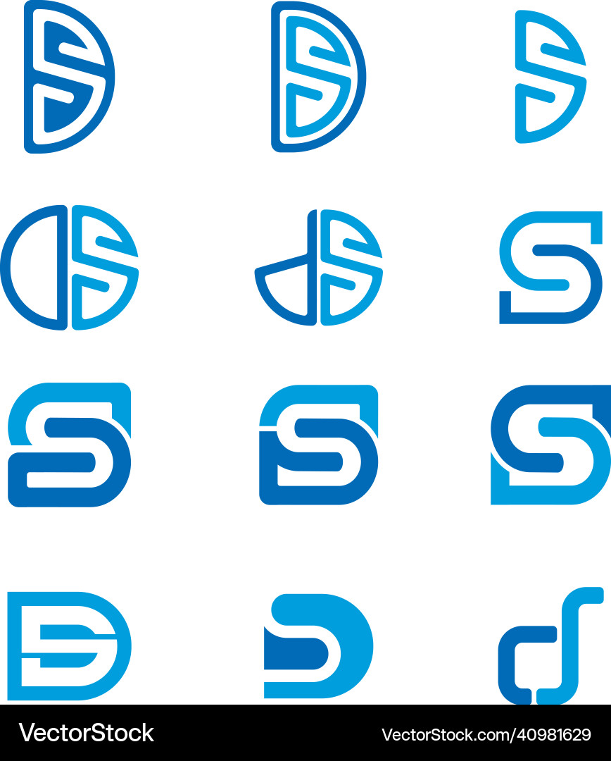 Initials ds logo Royalty Free Vector Image - VectorStock