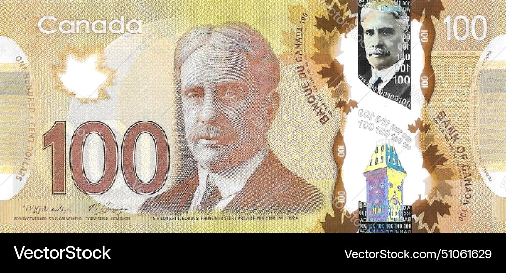 Obverse high poly pixel mosaic banknote canada Vector Image