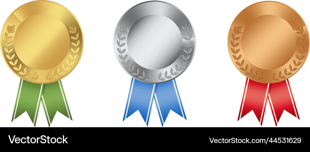 Ribon medals set Royalty Free Vector Image - VectorStock