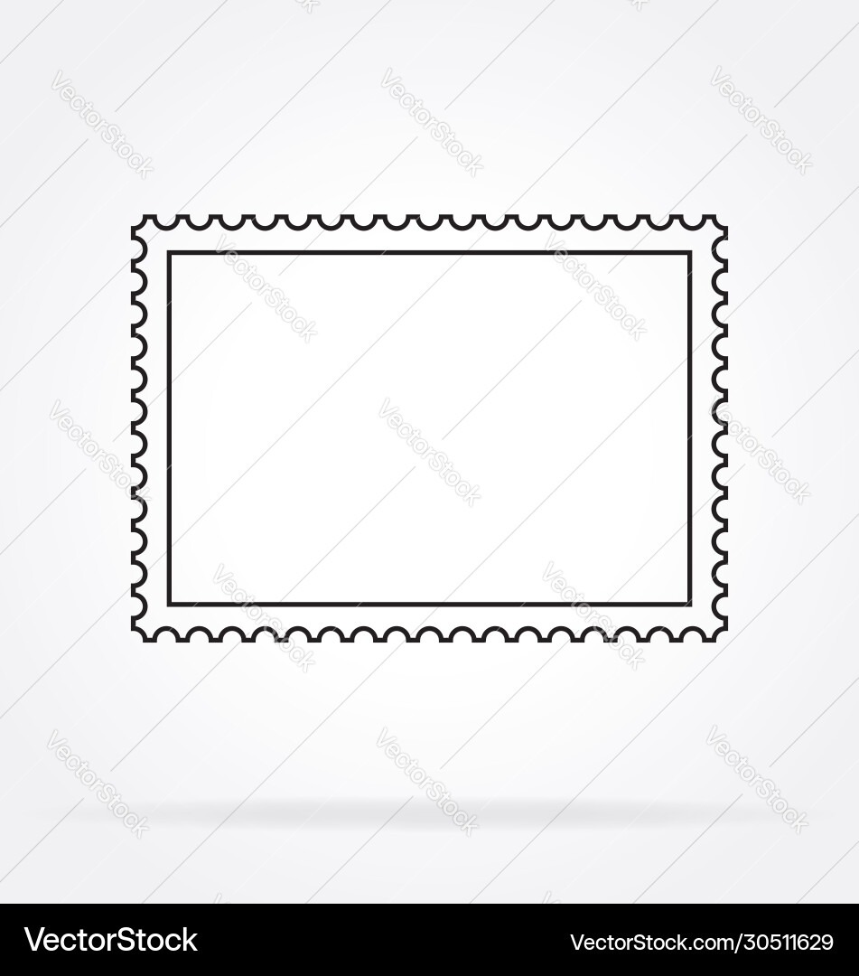 Simple classic postage stamp outline Royalty Free Vector