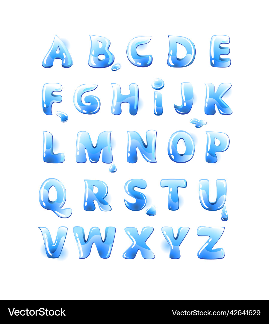 Water font Royalty Free Vector Image - VectorStock