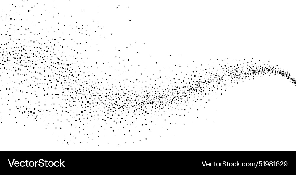 Wavy style halftone stipple pattern banner Vector Image